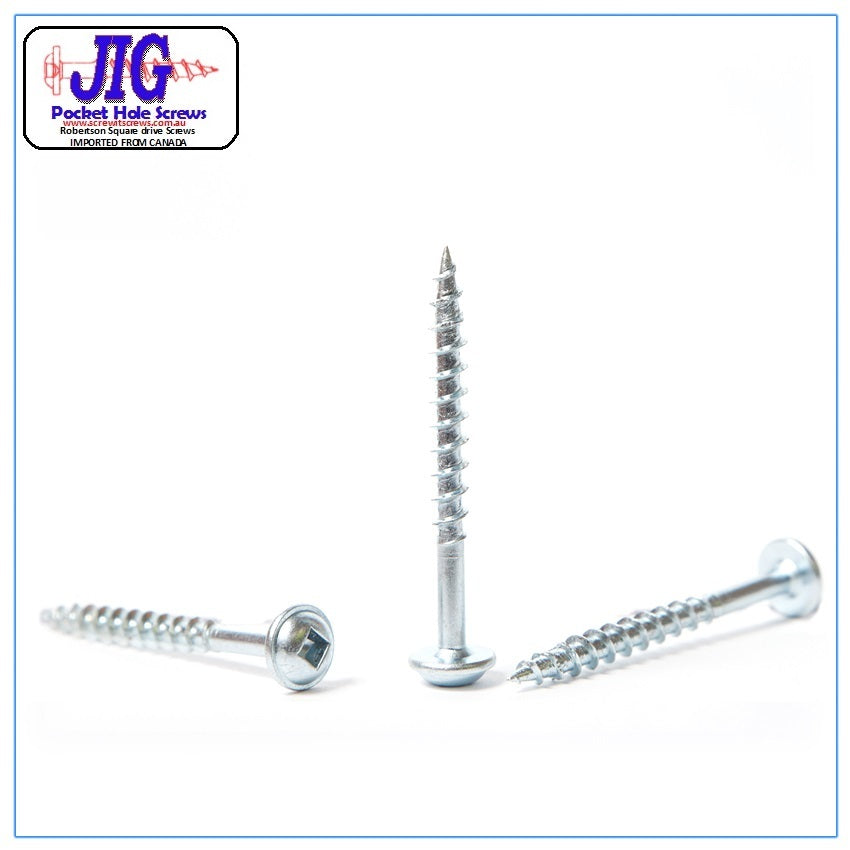 Pocket Hole Screws R/W 8g x 31mm Zinc Kreg compatible – Screw it Screws